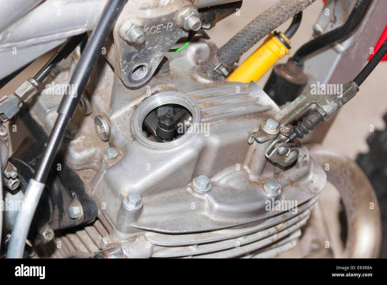 Motorcycle Maintenance - tappets Stock Photo - Alamy