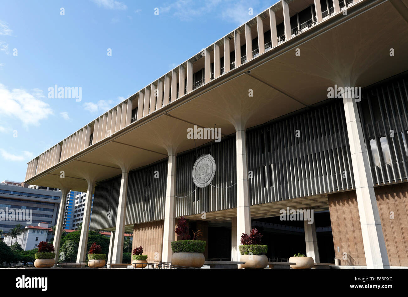 HONOLULU, HAWAII, 21st September, 2014. The Hawaii State Capitol is ...