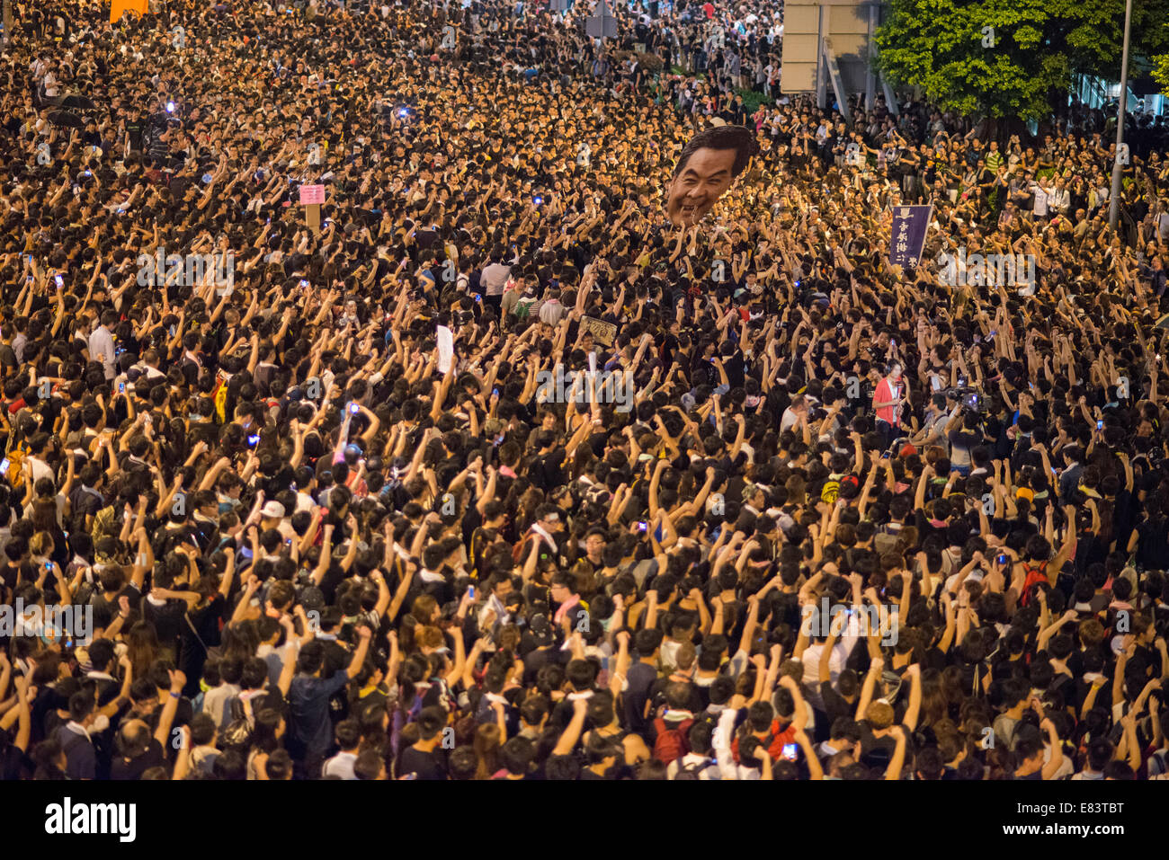 Tens of thousands of people rally on the main roads that surround the ...