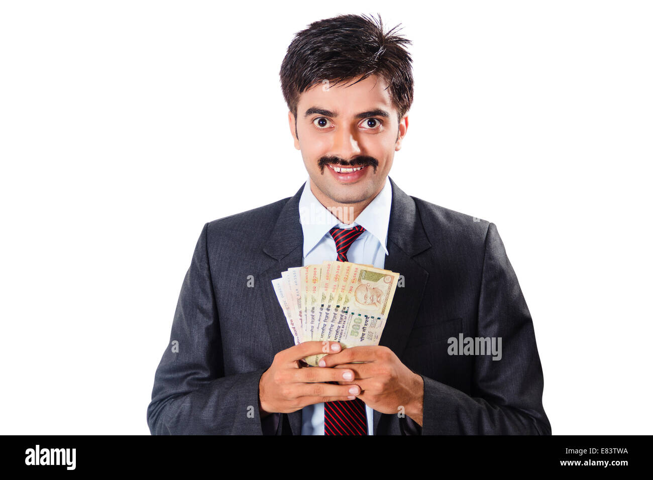 indian Business Man Saving Money Stock Photo - Alamy