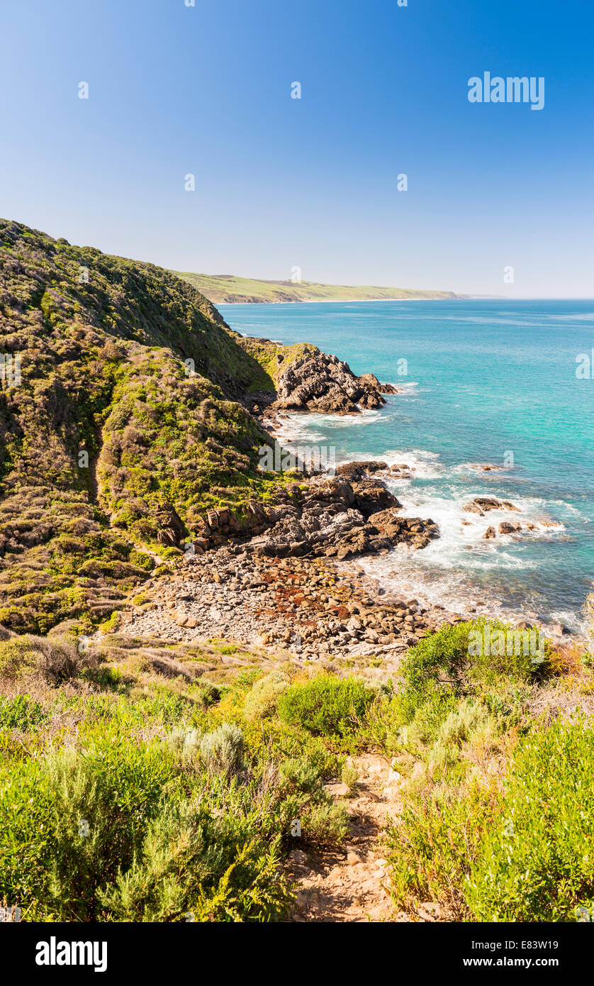 Landscape of the Australian coastline along South Australia's Fleurieu ...
