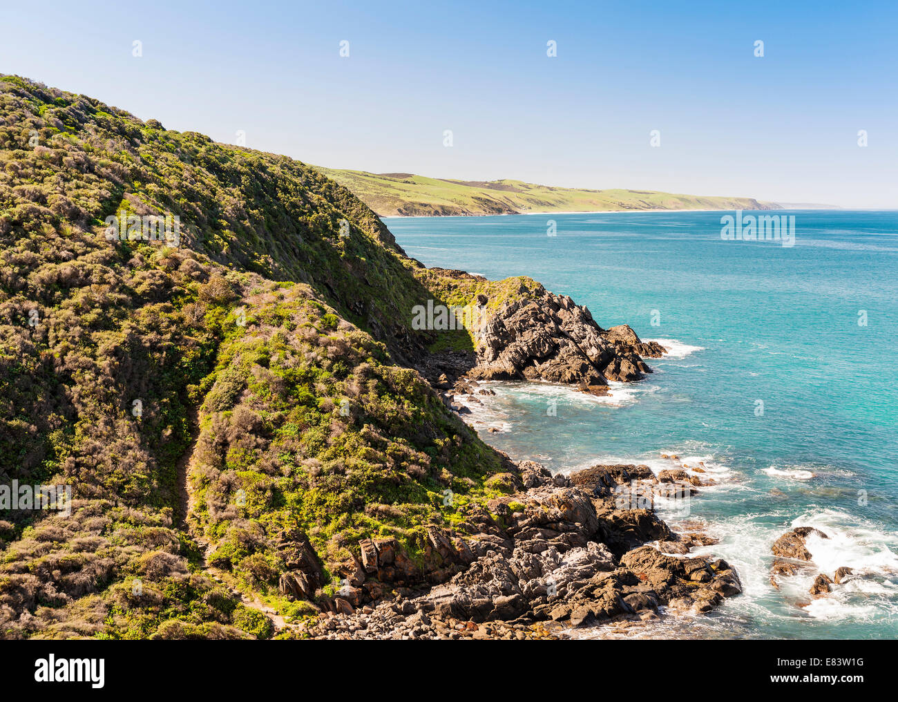 Landscape of the Australian coastline along South Australia's Fleurieu ...