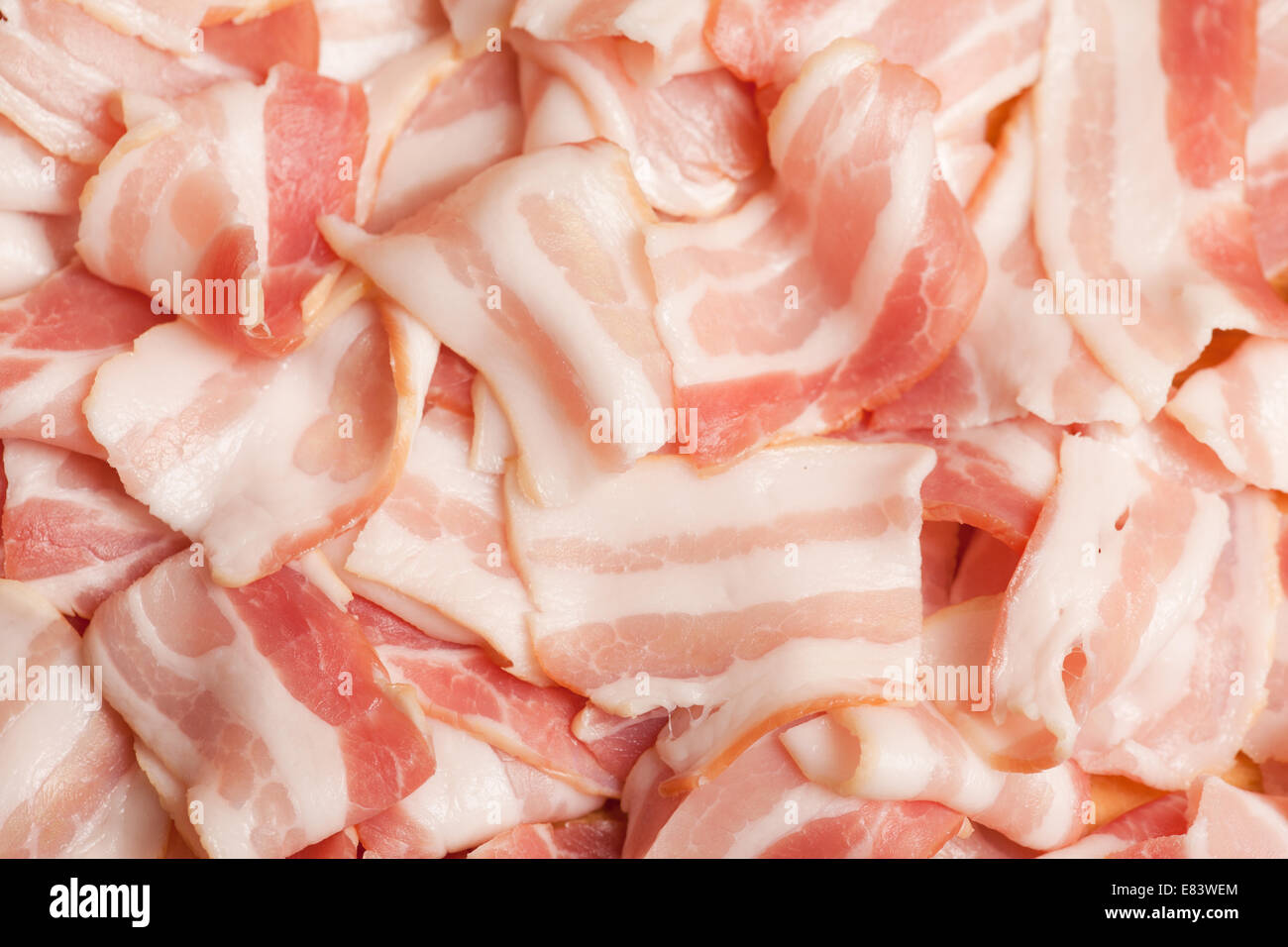 background of chopped streaky bacon in to chunks Stock Photo - Alamy