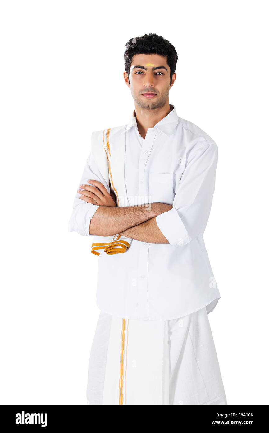 South Indian man standing Arms Crossed Stock Photo - Alamy