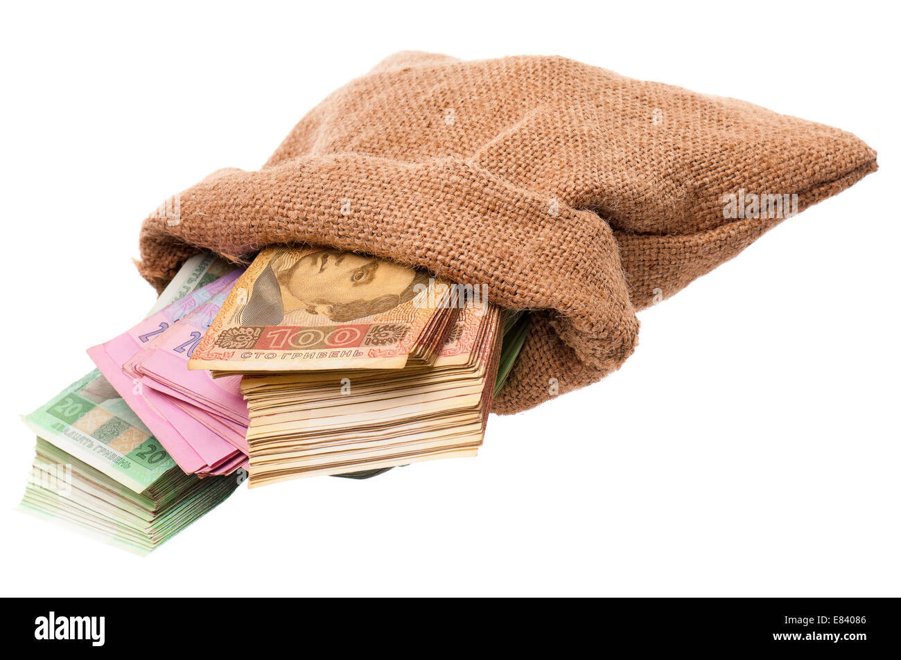 Money bag with hryvna Stock Photo - Alamy