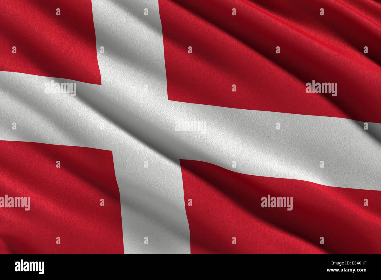 Flag of Denmark waving in the wind Stock Photo - Alamy