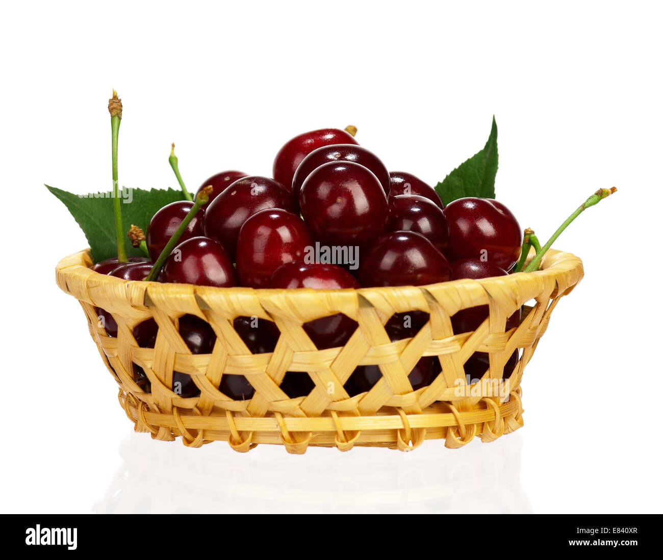 Sweet basket raw cherries Cut Out Stock Images & Pictures - Alamy