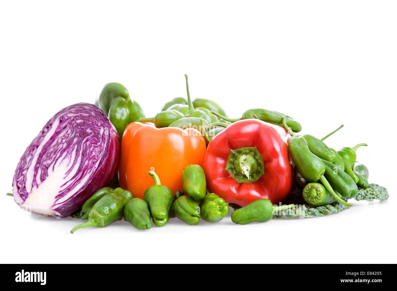 set of vegetables on a white background Stock Photo - Alamy