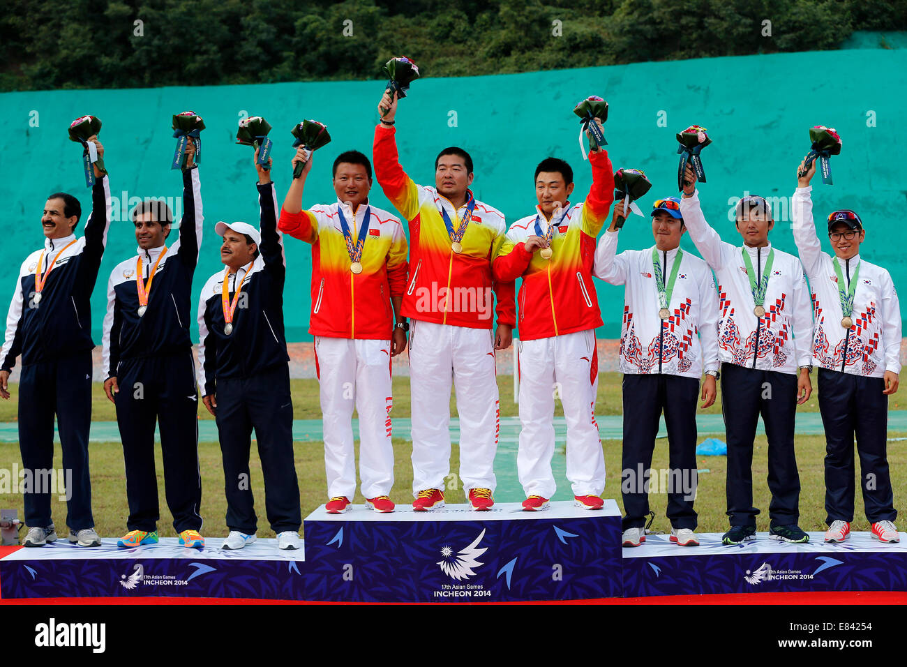 Incheon, South Korea. 30th Sep, 2014. Gold medalist athletes of China ...