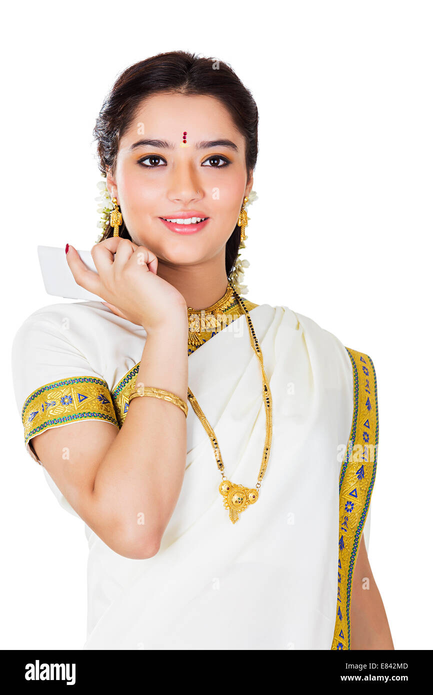 South Indian ladies talking Mobile Phone Stock Photo - Alamy