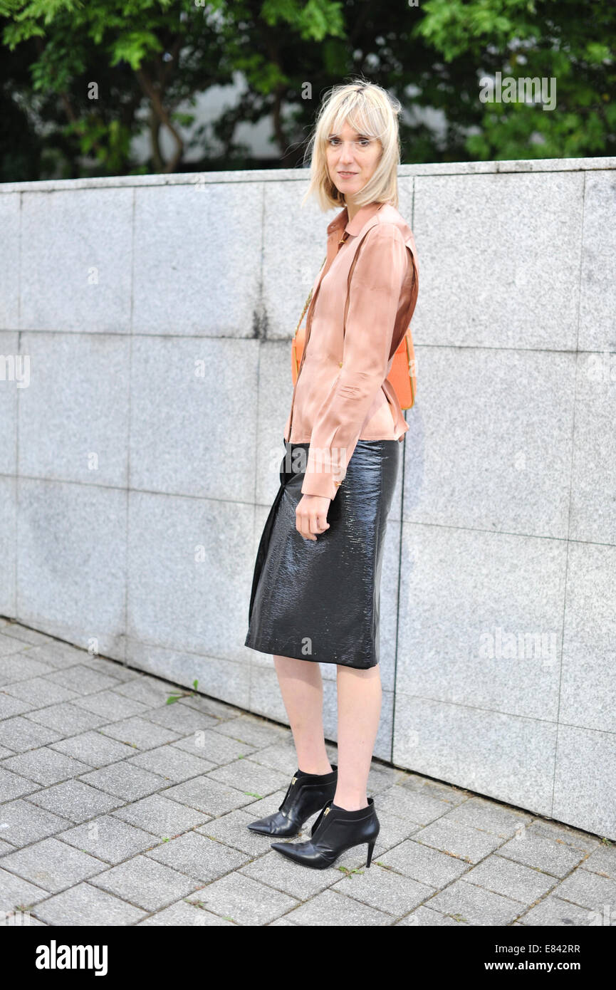 Delphine Roche arriving for the Maxime Simoens Spring/Summer 2015 ...