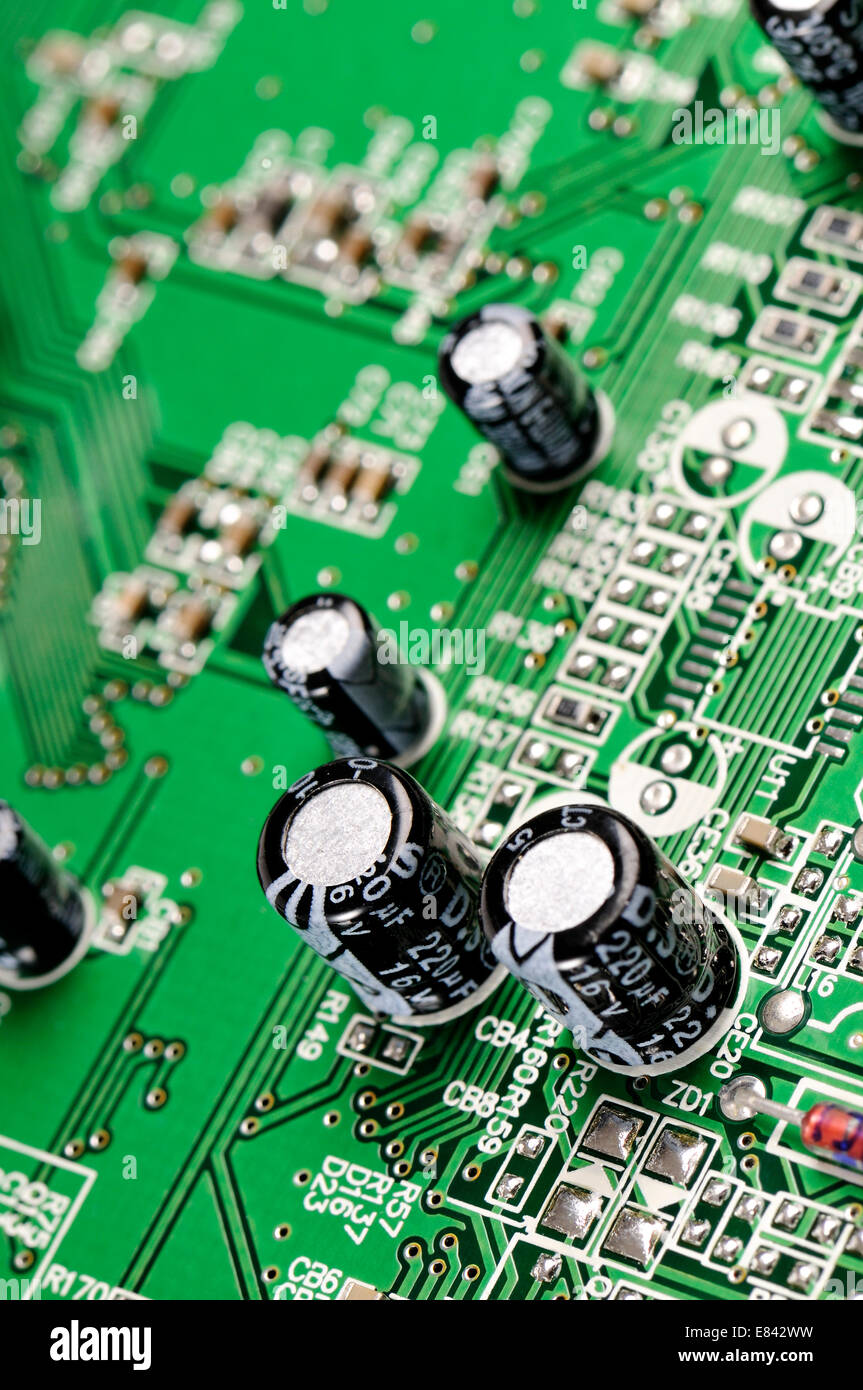 circuit board with components Stock Photo - Alamy