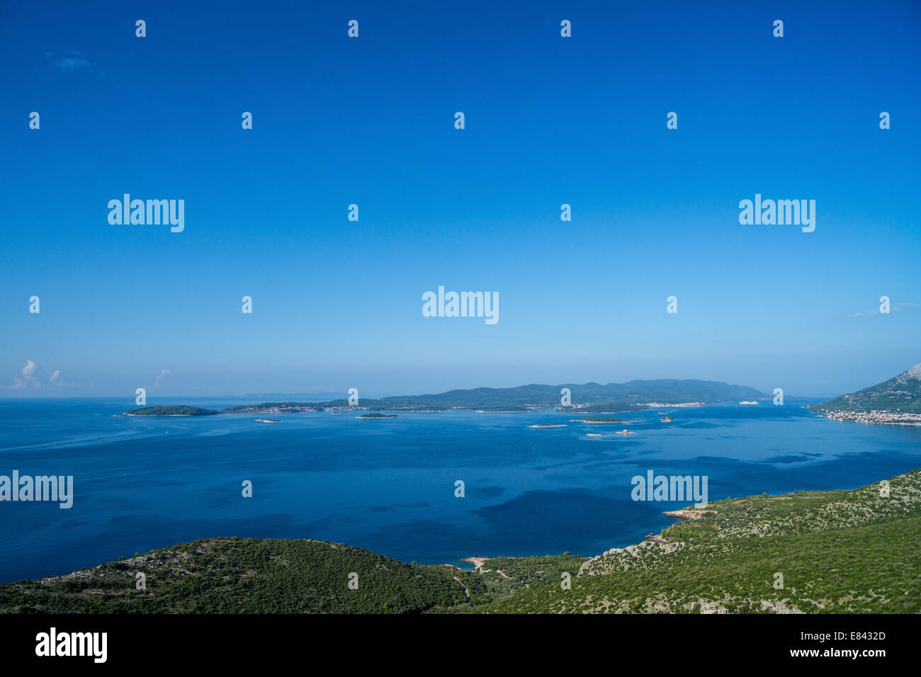 Panoramic view of Korčula island in Croatia Stock Photo - Alamy