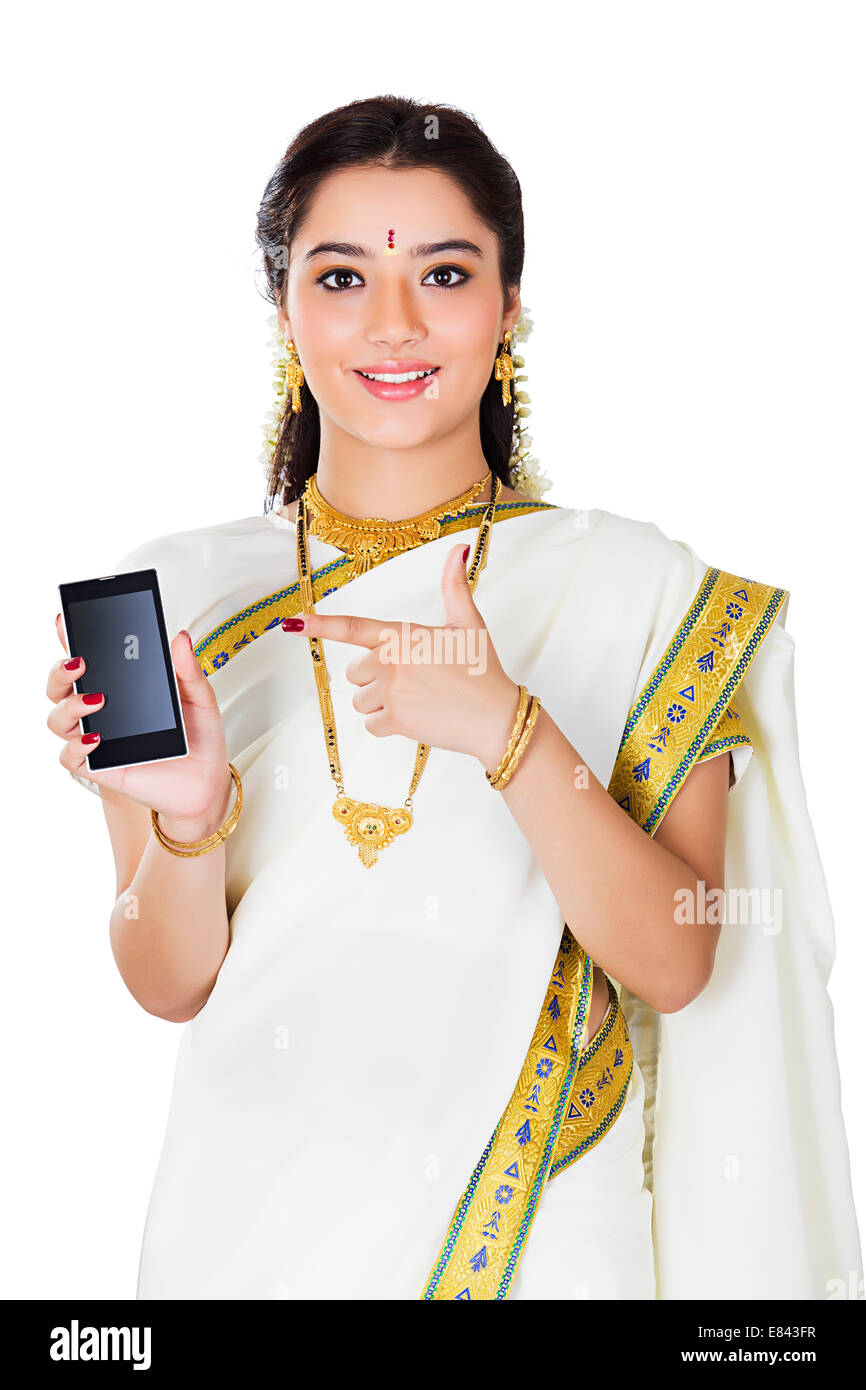 South Indian ladies showing Mobile Phone Stock Photo - Alamy