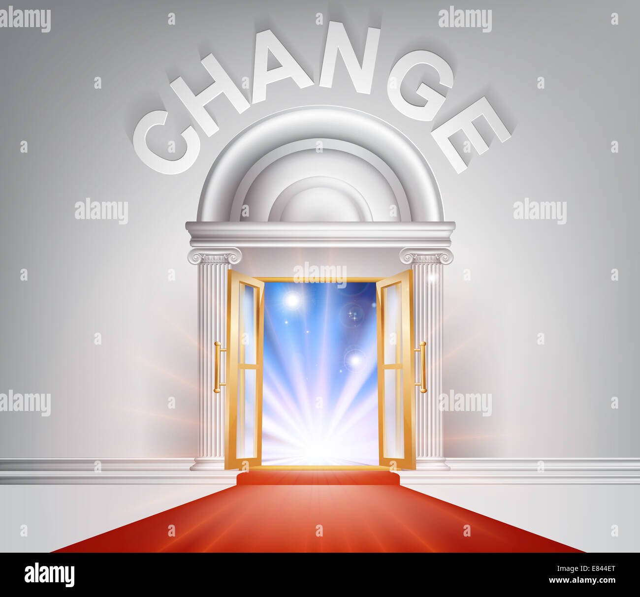 Change door concept of a fantastic white marble door with columns and a ...