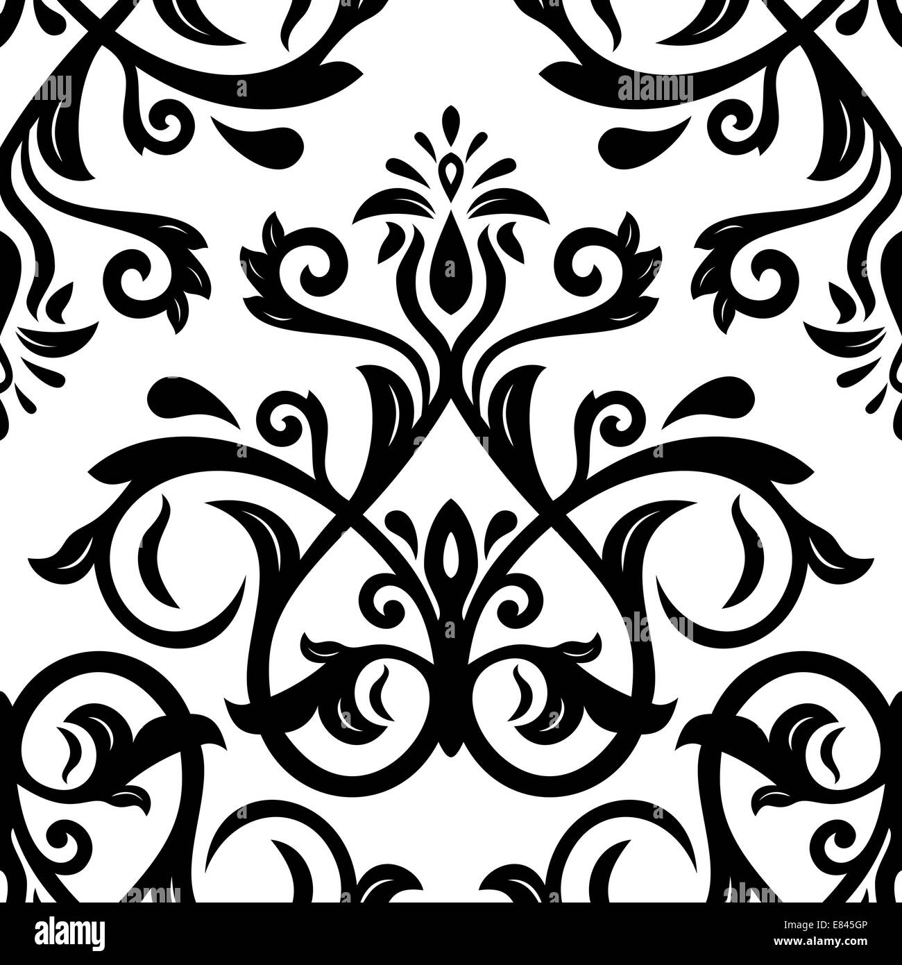 Floral vector oriental pattern with damask, arabesque and floral ...