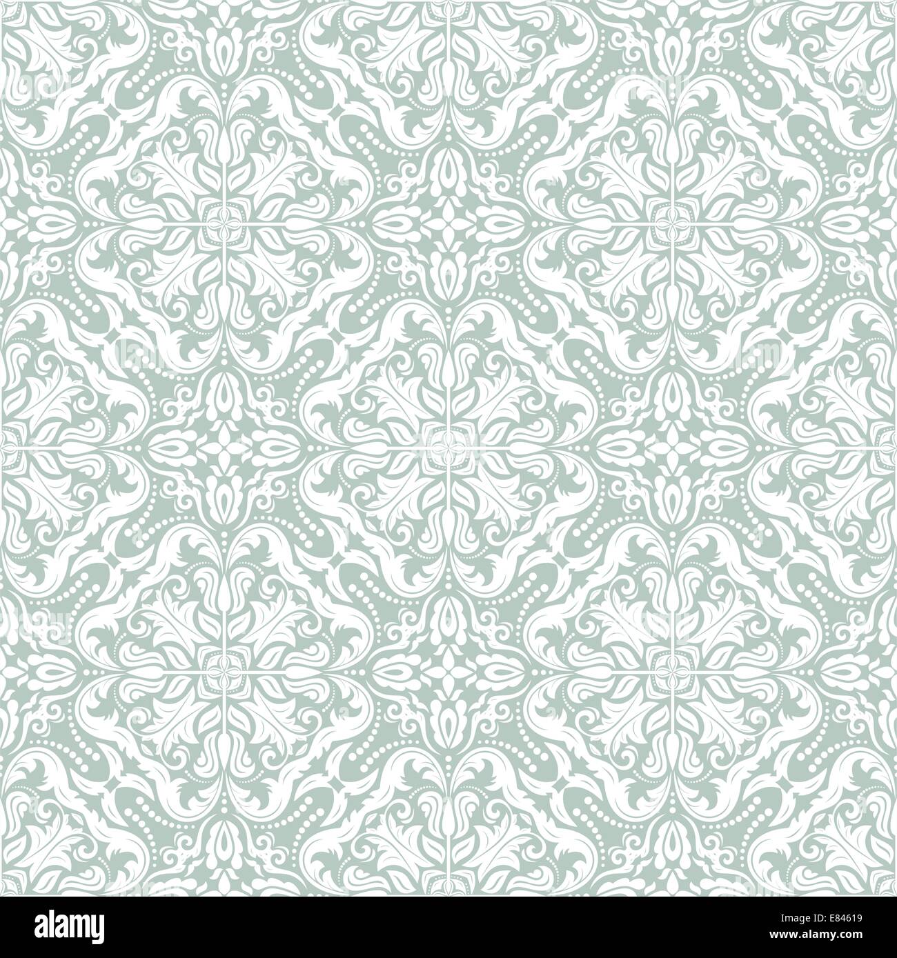 Floral vector oriental pattern with damask, arabesque and floral ...