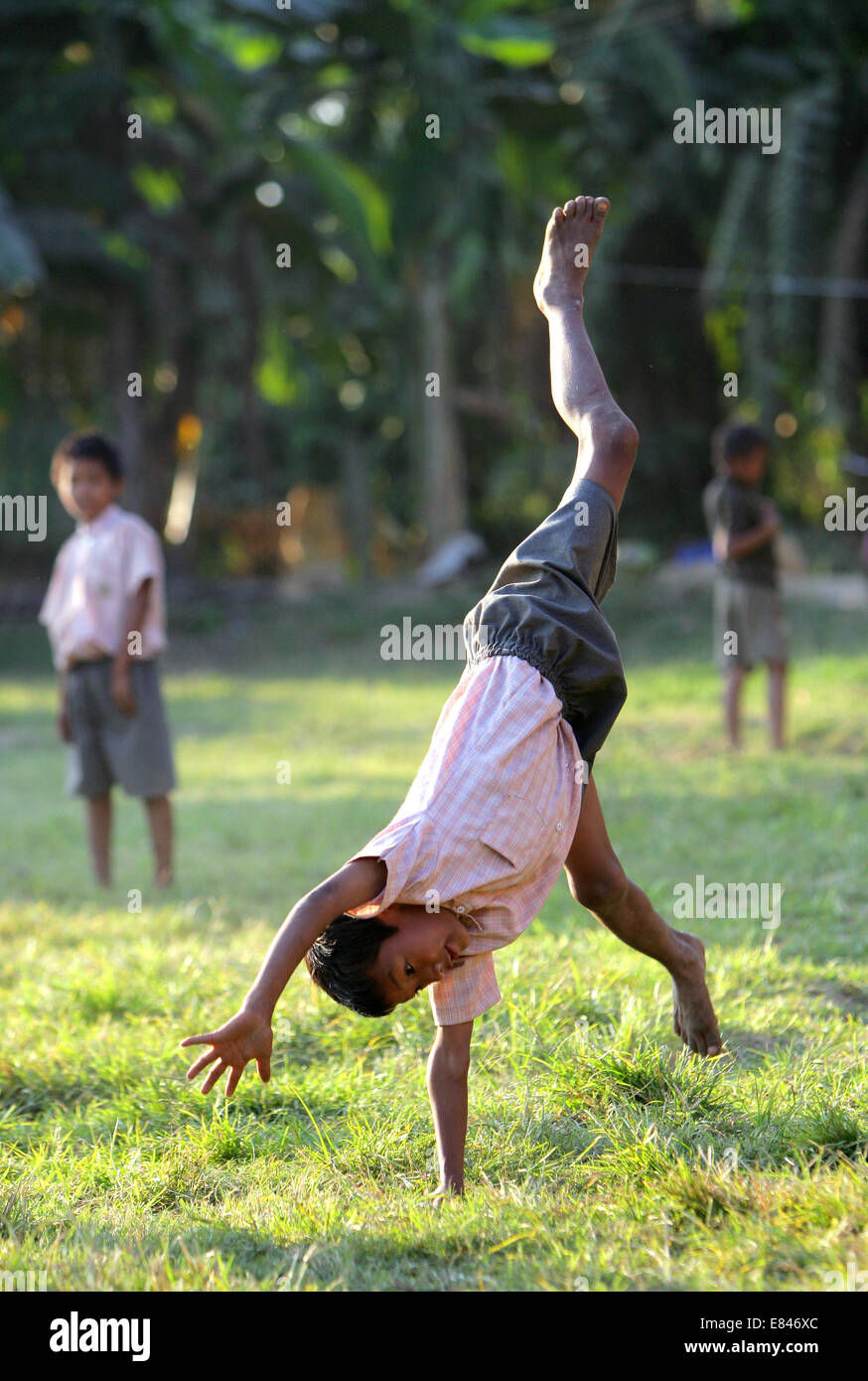 Handstand somersault vitality hi-res stock photography and images - Alamy