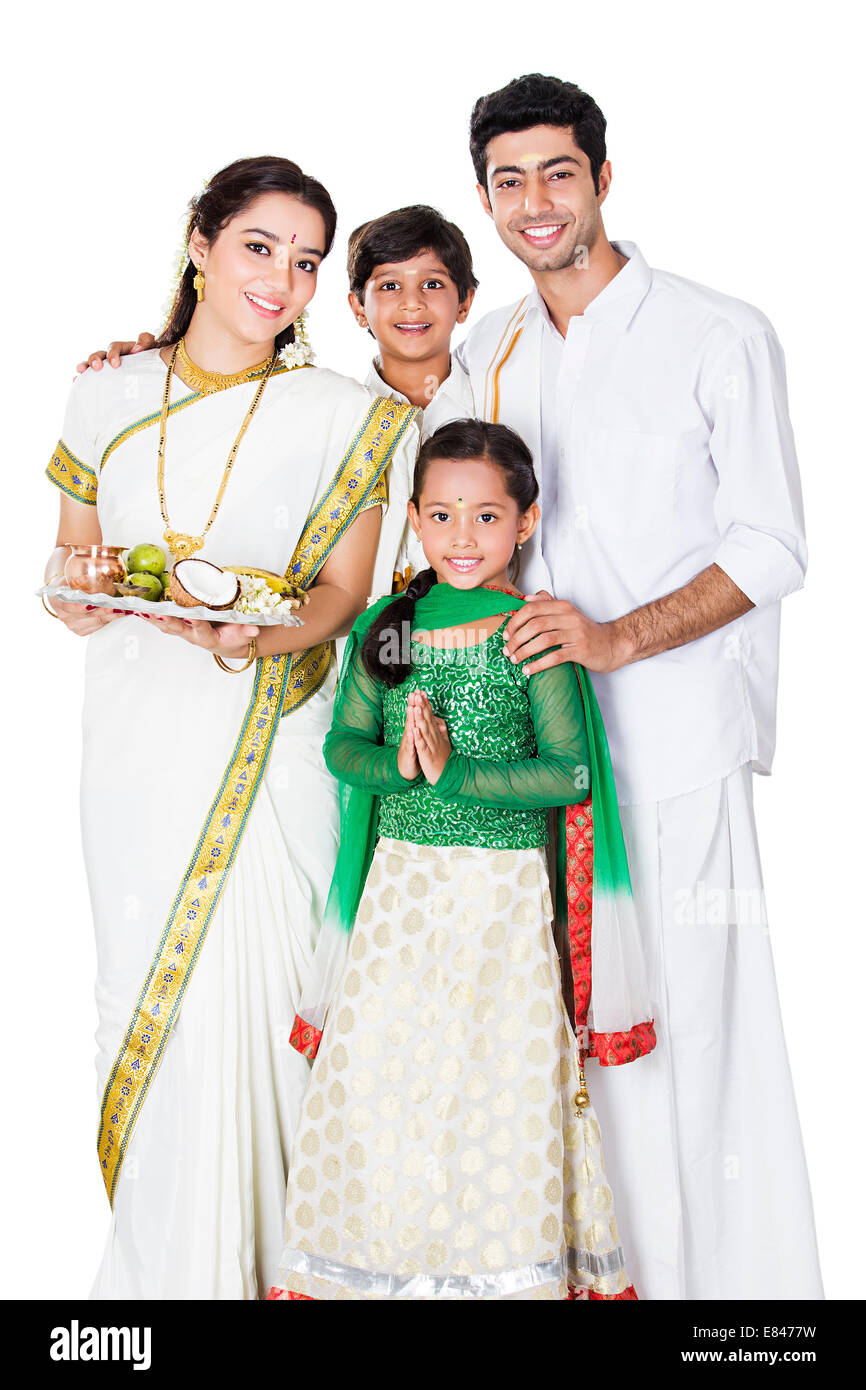 South Indian family Welcome Stock Photo - Alamy