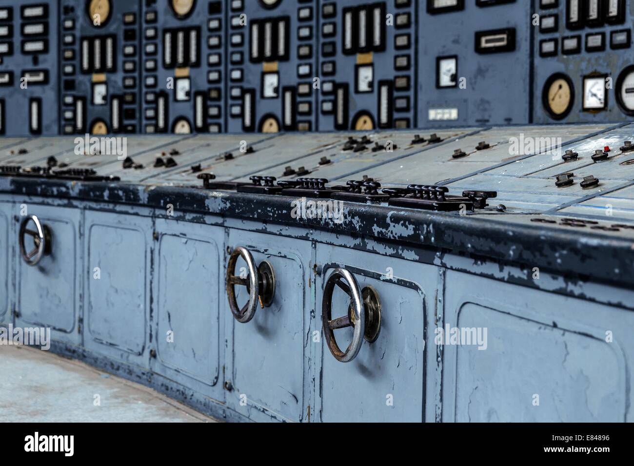 Illuminated control room Stock Photo - Alamy