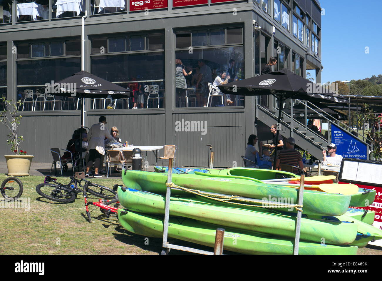 sunday morning, narrabeen lake cafe popular with boating groups and ...
