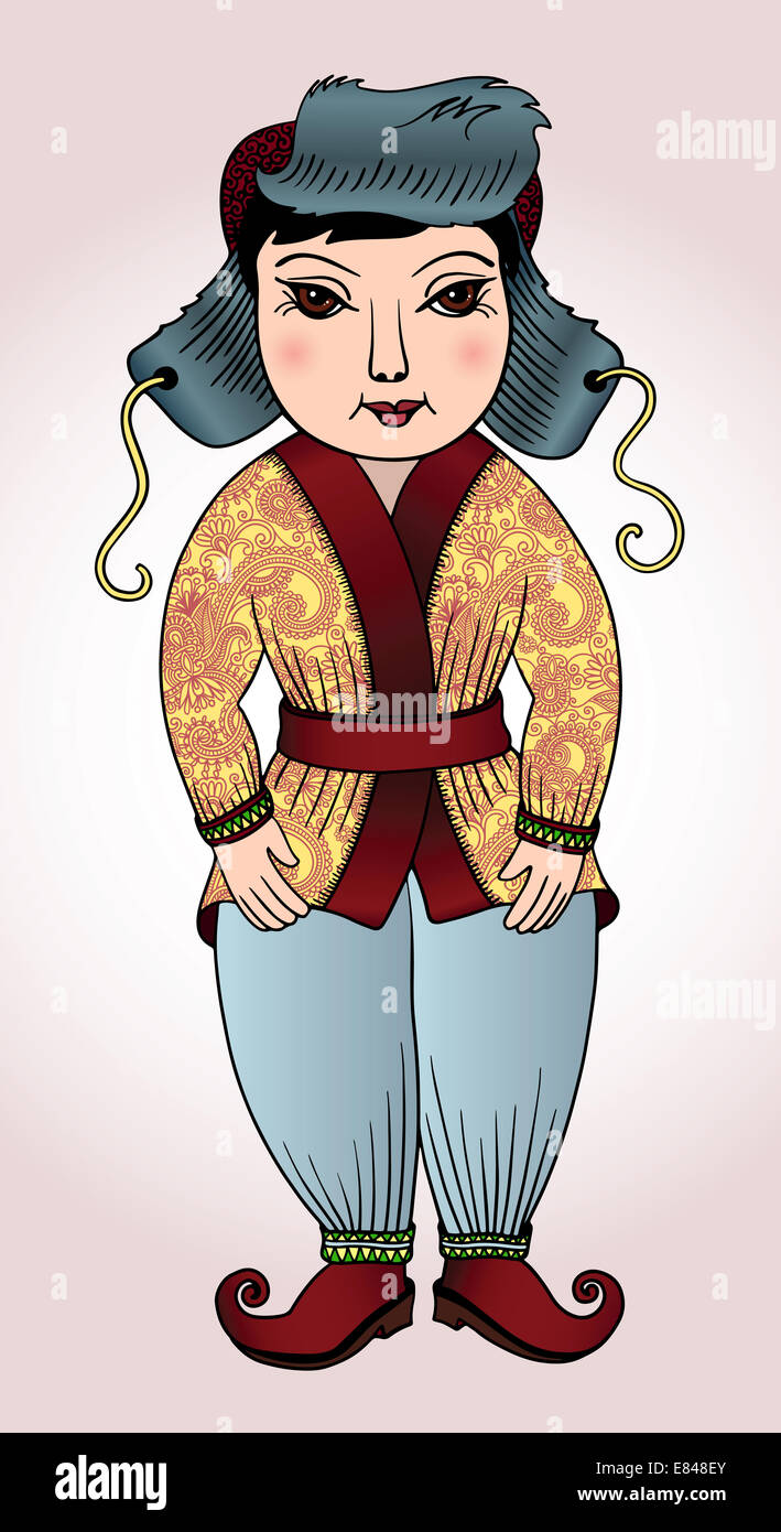 mongol cute boy in a national costume Stock Photo - Alamy
