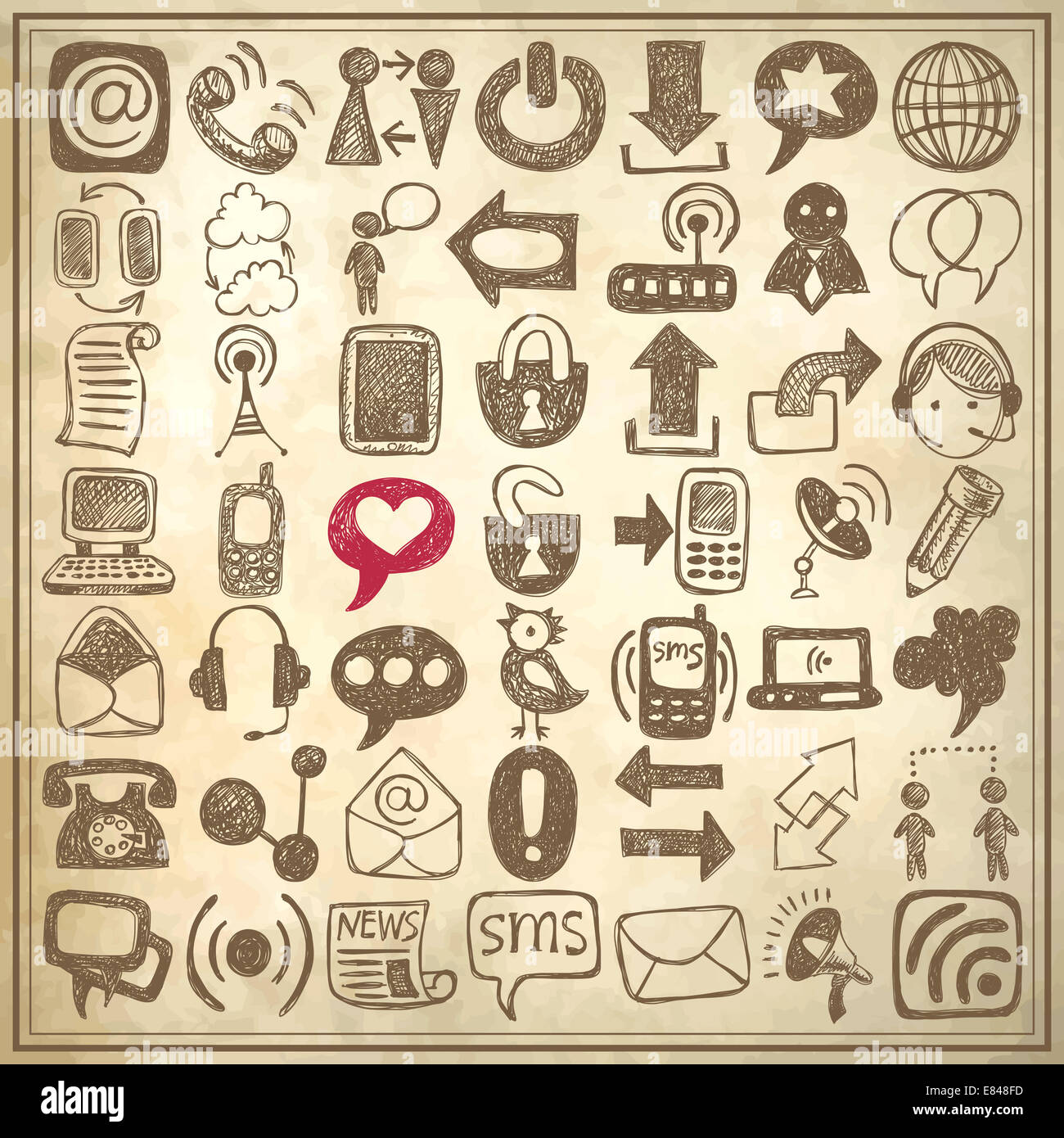 49 hand draw sketch communication element Stock Photo - Alamy