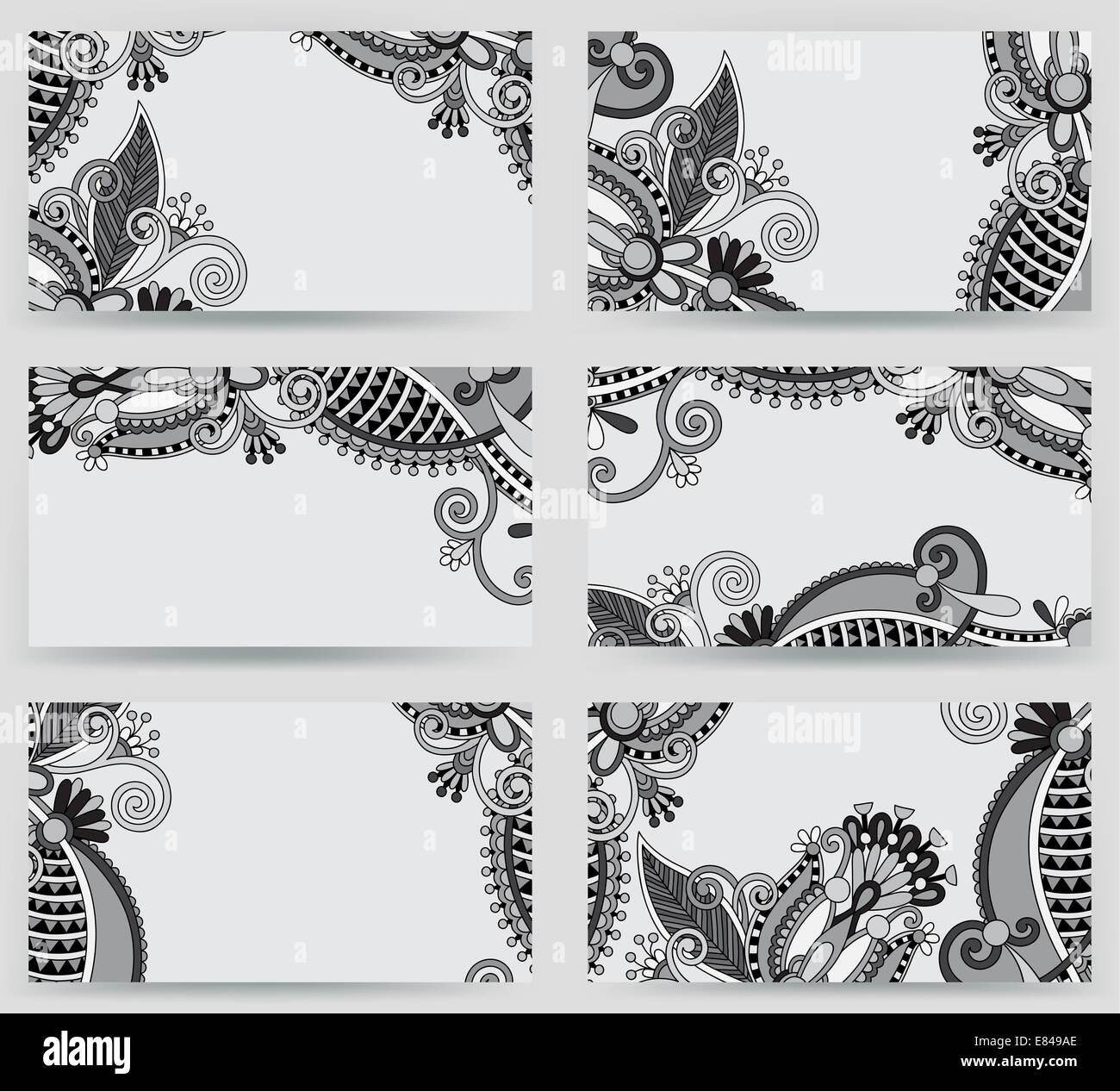 collection of colorful floral ornamental business card element Stock ...