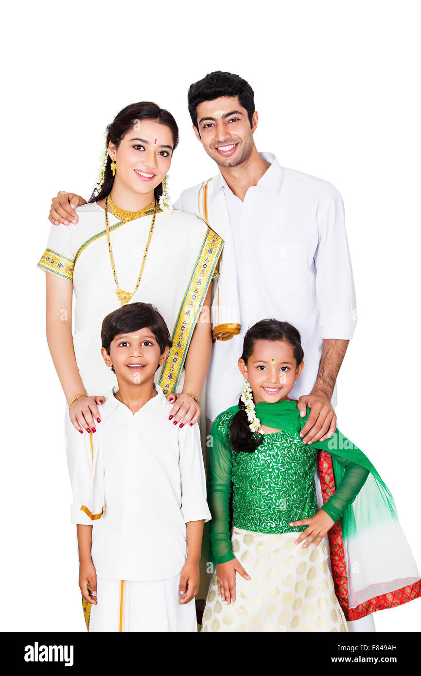 South Indian Family standing pose Stock Photo - Alamy