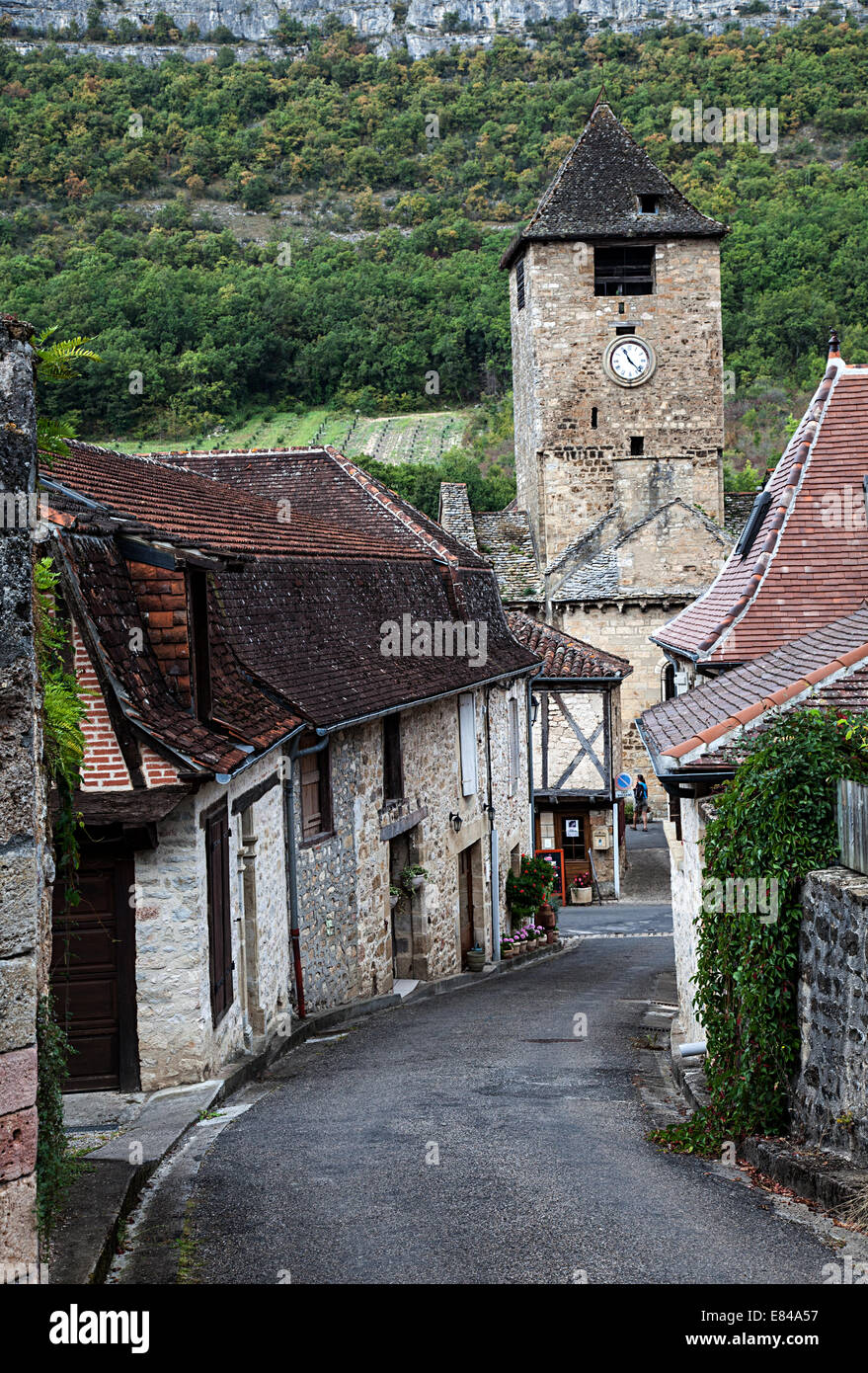 street in autoire, dordogne Stock Photo - Alamy