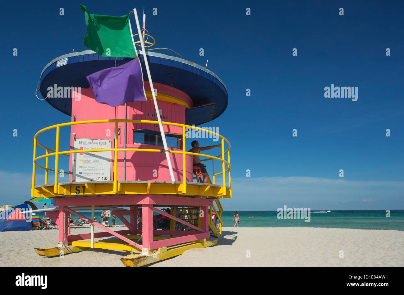 Miami beach lifeguard station hi-res stock photography and images - Alamy