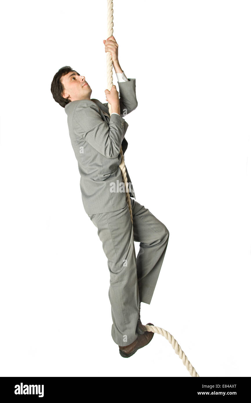 Rope climbing in sport Cut Out Stock Images & Pictures - Alamy