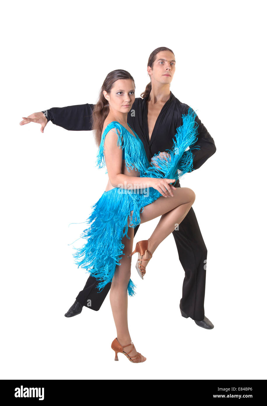 Dancing couple isolated over white background Stock Photo - Alamy