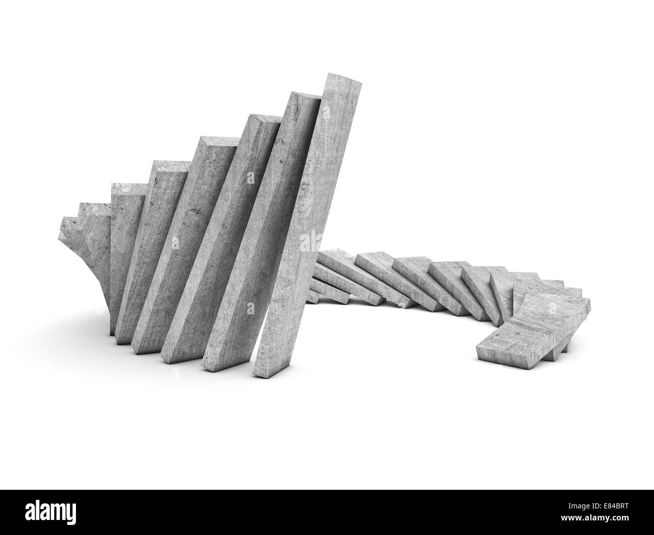 3d image of abstract concrete falling wall Stock Photo - Alamy