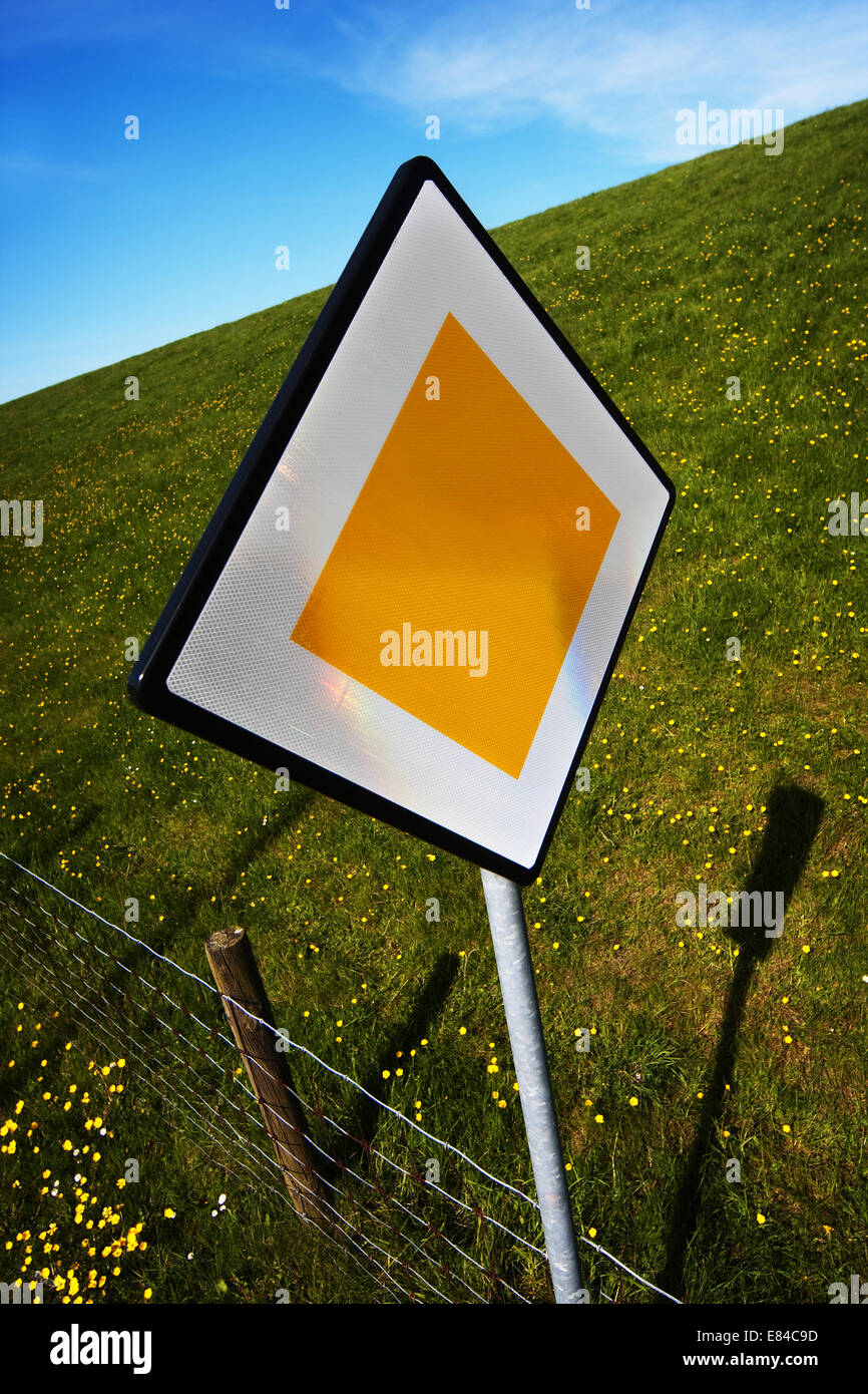 Detail of a priority road sign Stock Photo - Alamy