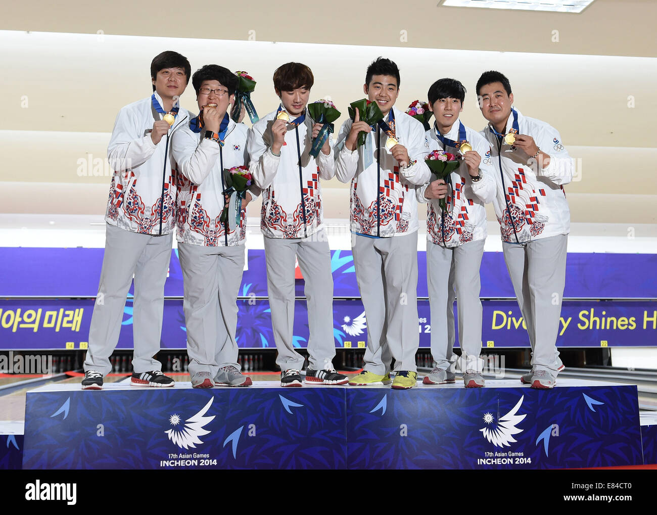 Incheon, South Korea. 30th Sep, 2014. Gold medalists athletes of South ...