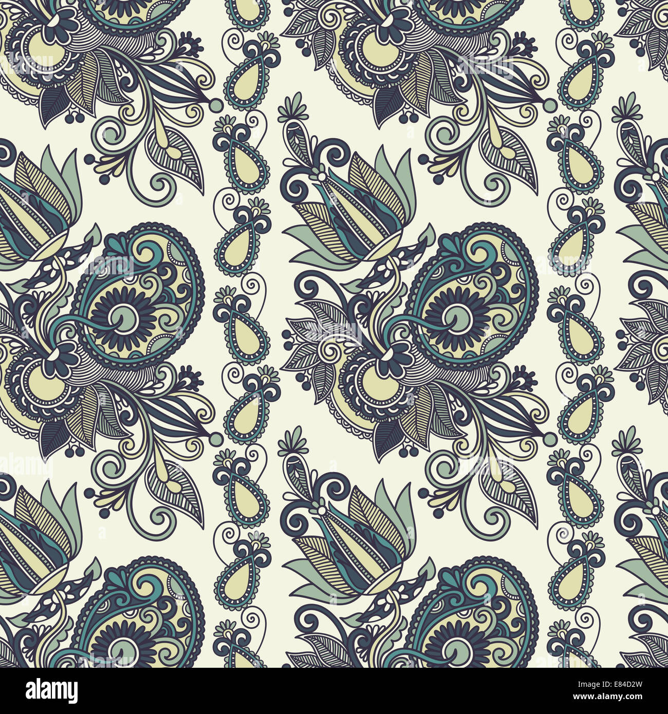 vintage floral seamless paisley pattern Stock Photo - Alamy