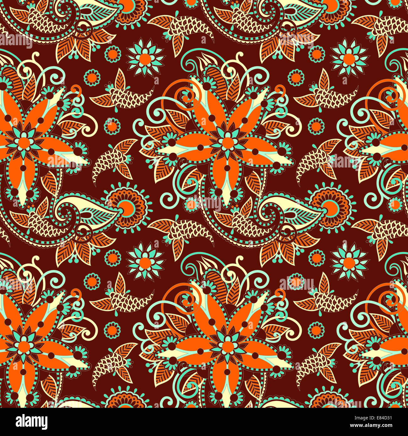 vintage floral seamless paisley pattern Stock Photo - Alamy