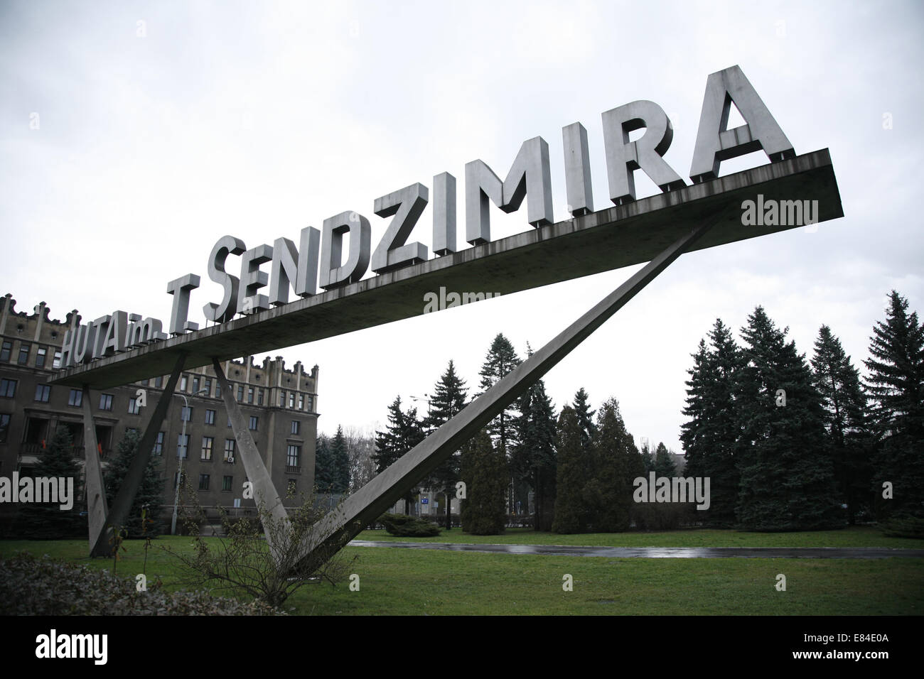 Tadeusz Sendzimir Steel Mill entrance, Nowa Huta, Poland Stock Photo ...
