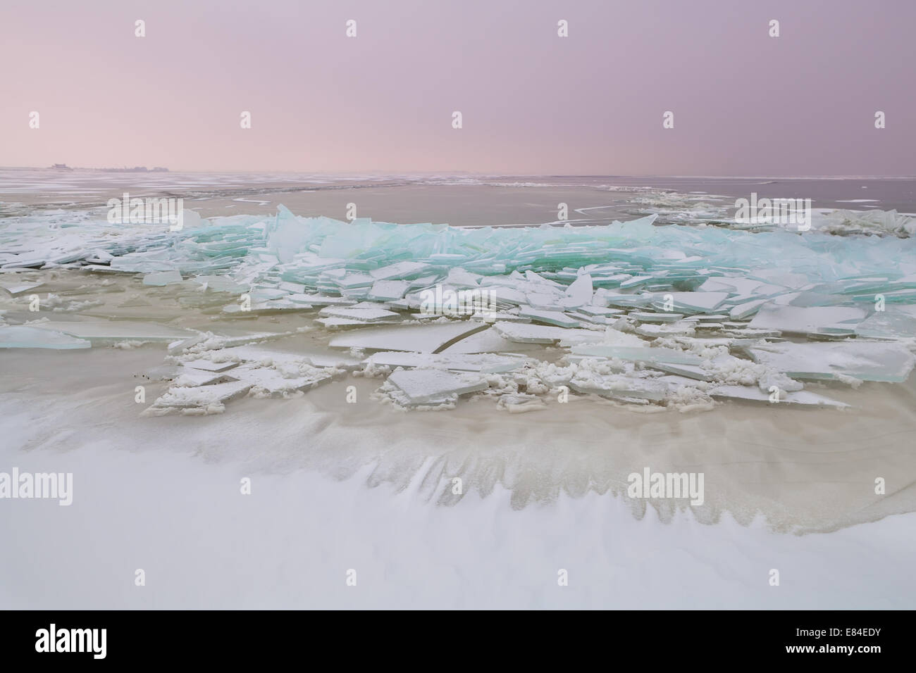 shelf ice on North sea in winter at sunset Stock Photo - Alamy