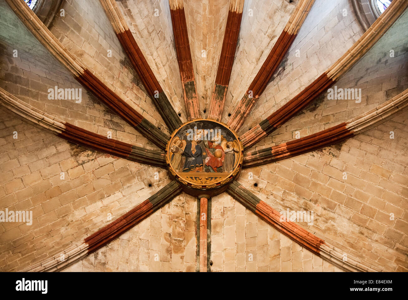 Gothic ribs of the apse vault, architectural details of Basilica of ...