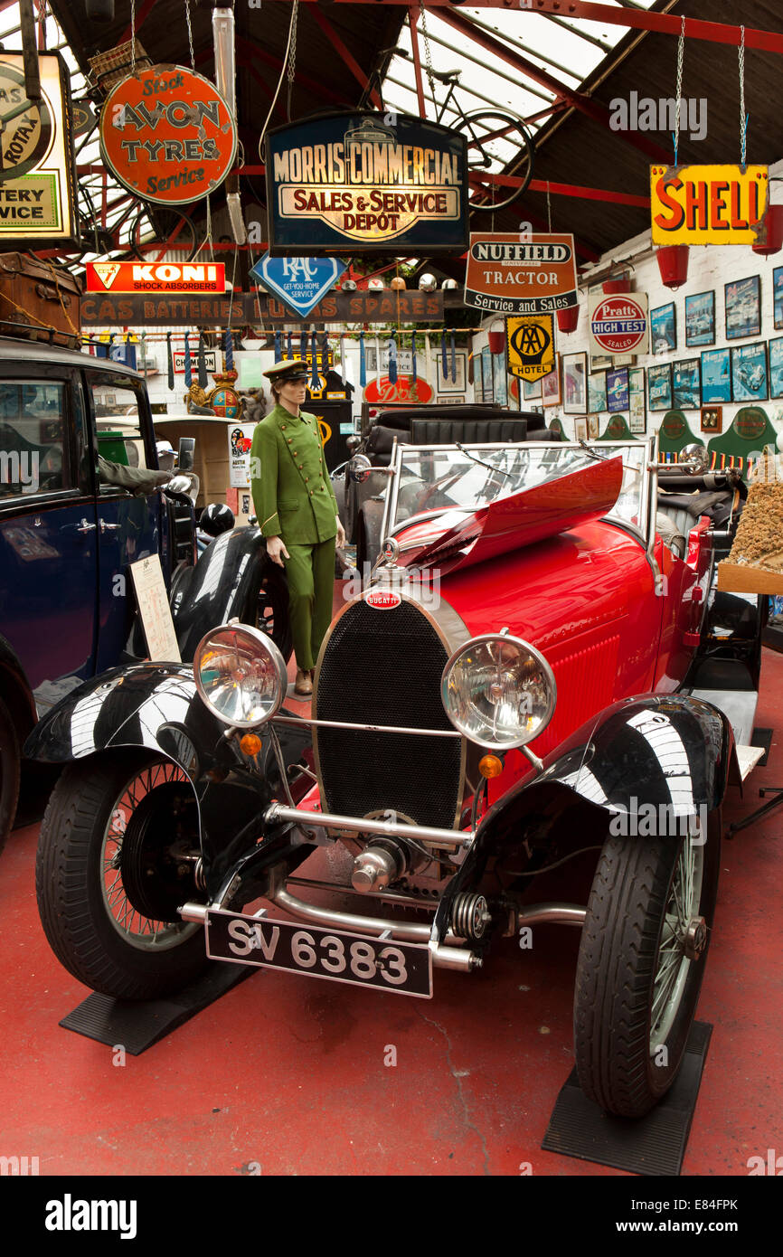 UK, England, Somerset, Porlock, Exmoor Classic Cars museum interior ...