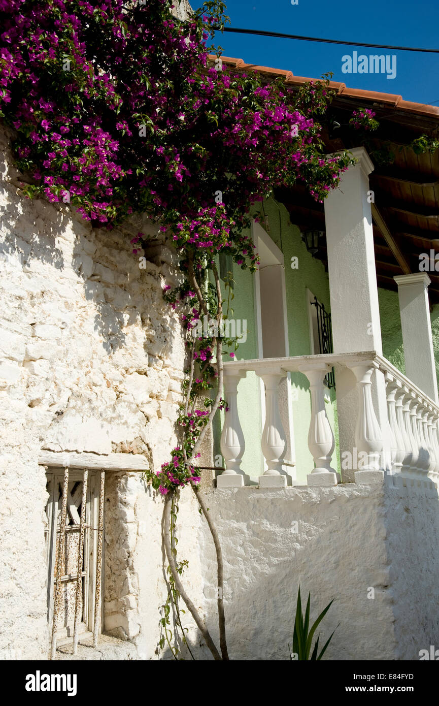 Facade of a typical house on the island of Corfu in Greece Stock Photo ...