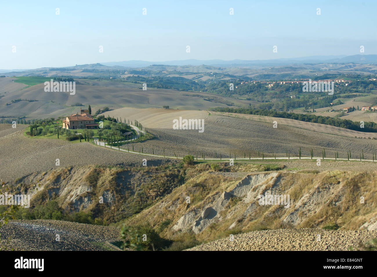 lonely farm in the Crete of Tuscany in Italy Stock Photo - Alamy