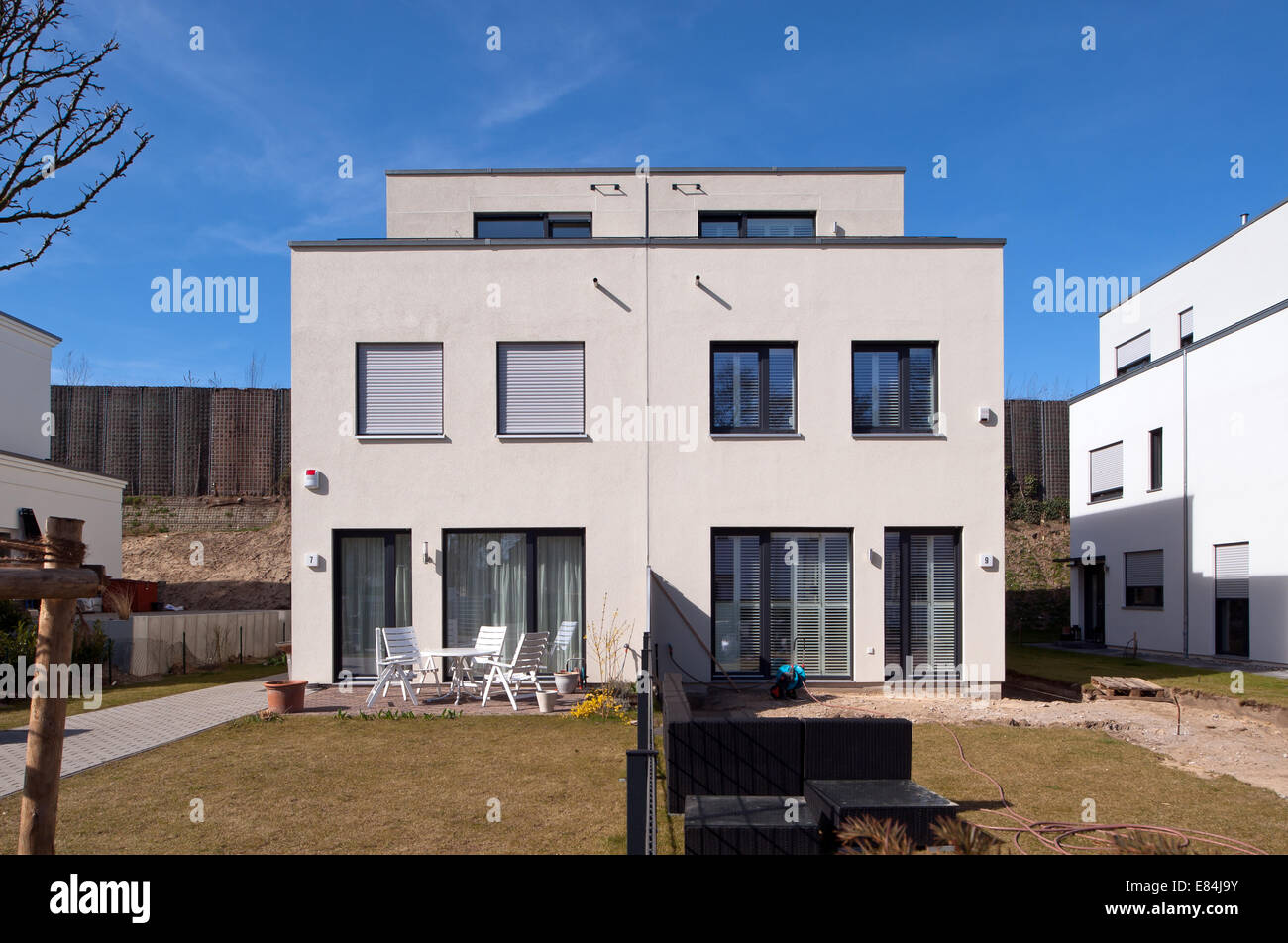 Berlin, Germany, the construction of new single-family Doppelhaeusern ...