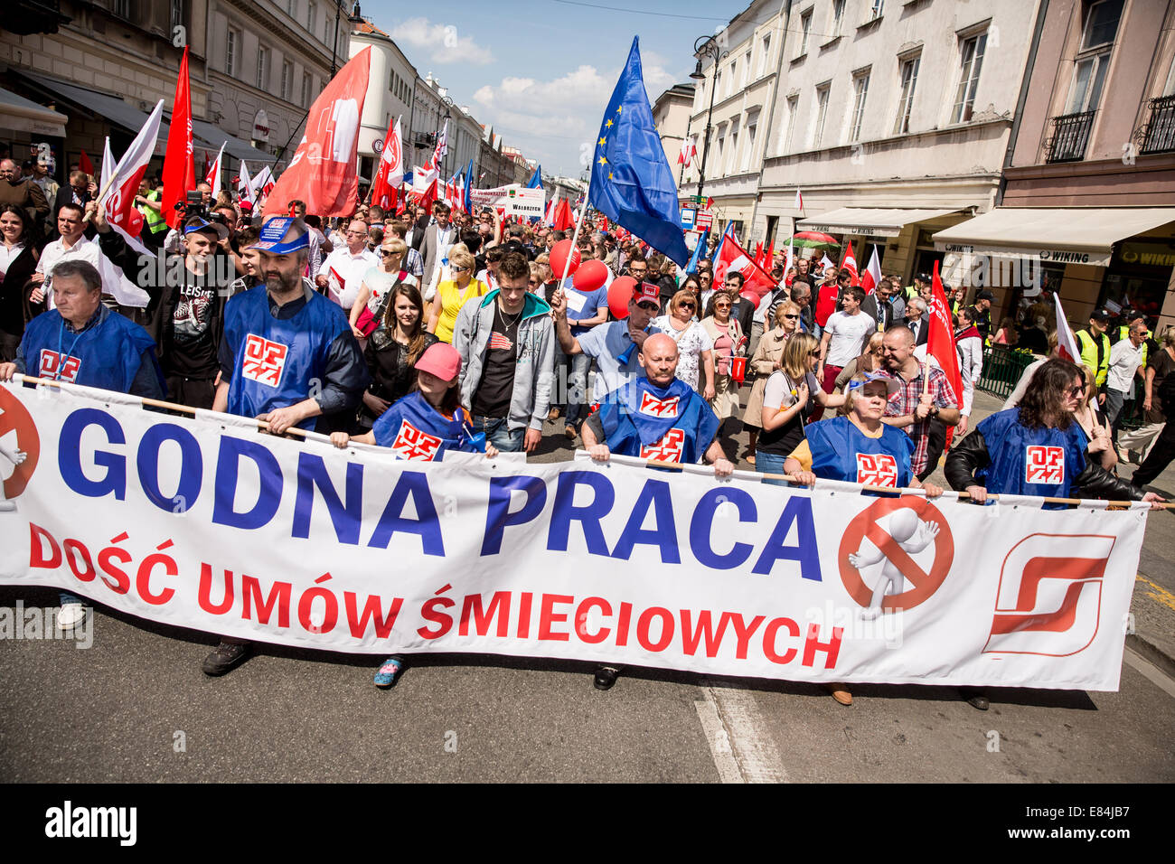 Warsaw, Poland, campaign, rally and demonstration on May 1 in downtown ...