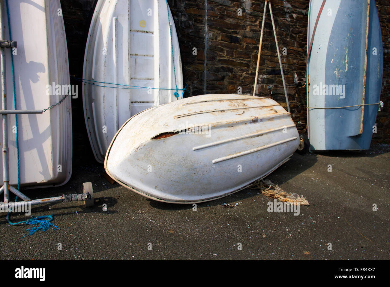 Boat with a hole in the bottom Stock Photo - Alamy