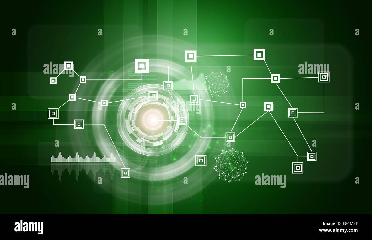 Network with circles and graphs Stock Photo - Alamy
