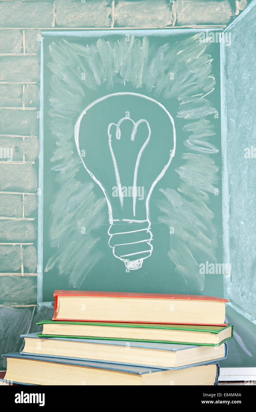 Education unusual concept. Steps to knowledge. Drawing on a blackboard ...