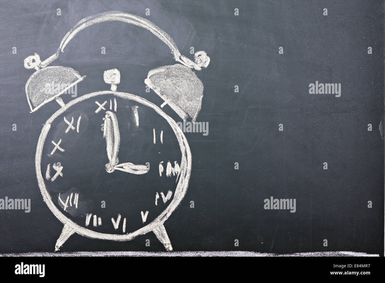 Chalk drawing of alarm clock Stock Photo - Alamy